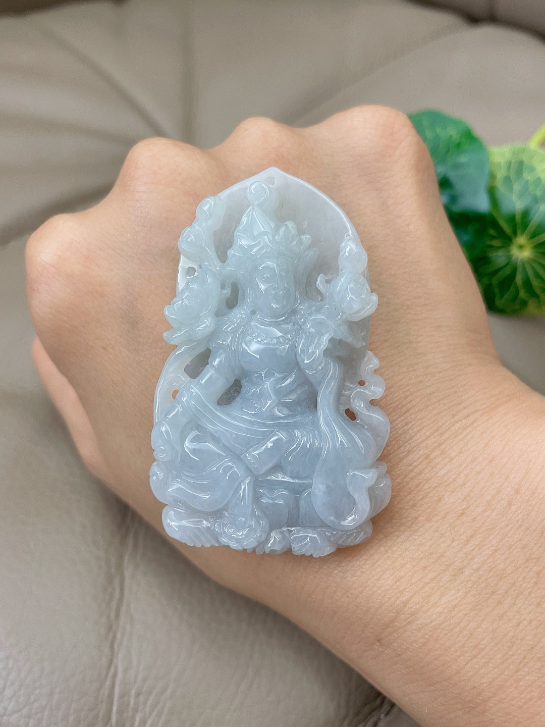 Lady Buddha Jade Pendant, Tara Guanyin Jade Necklace, Grade A Jade ...