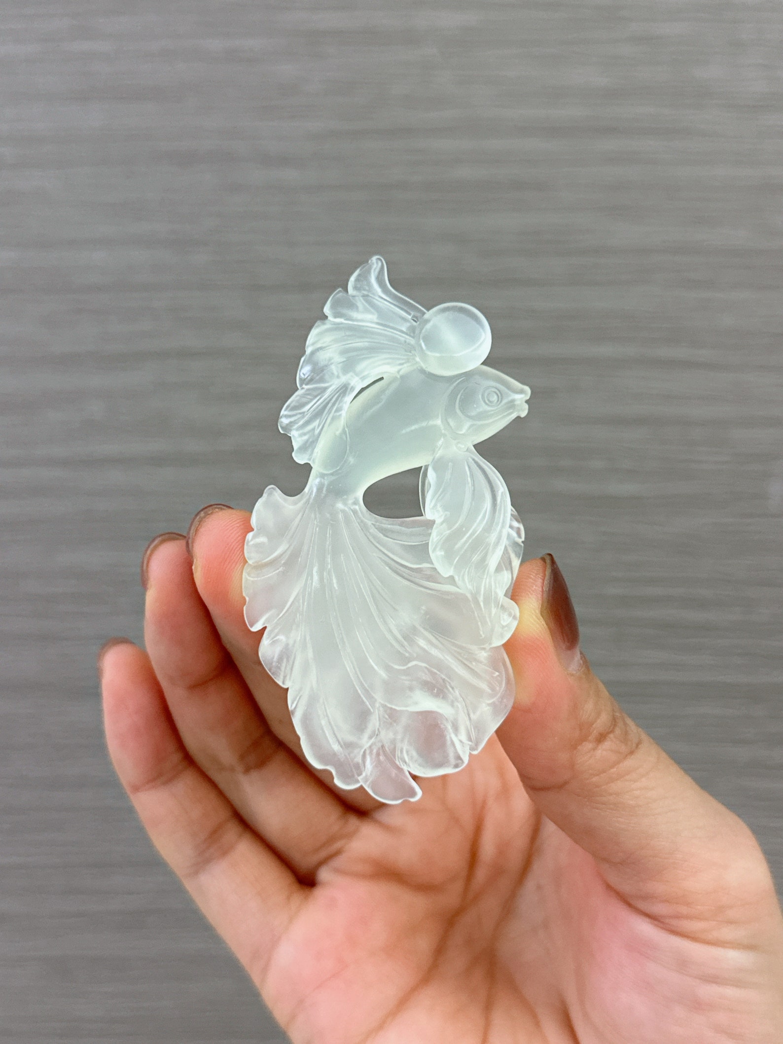 Hand Carved Betta Fish Pendant: Natural Xiu Jade Necklace - Etsy
