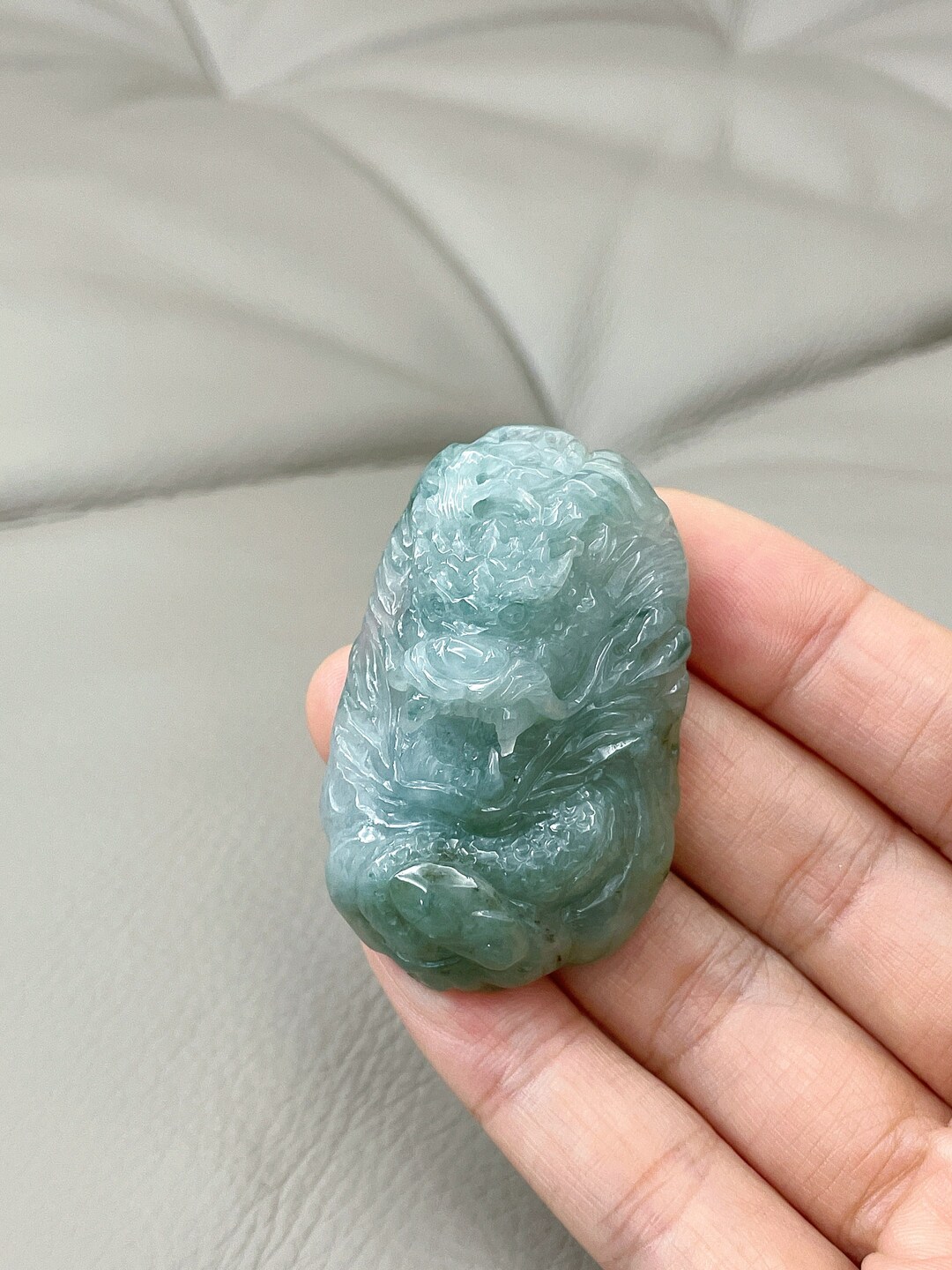 Chinese Dragon Jadeite Pendant, Dragon Jade Pendant, Certified Grade A ...