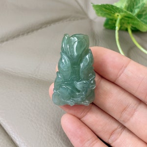 Fox Jadeite Necklace Nine-tailed Fox Jadeite Jade Pendant - Etsy