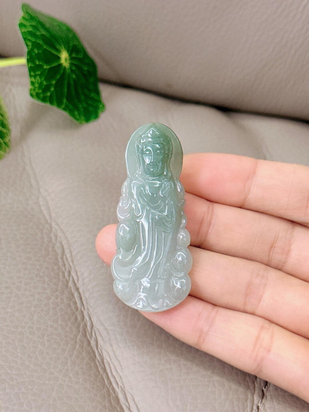Hand Carved Jade Guan Yin Pendant: Grade A Burma Jadeite Necklace - Etsy