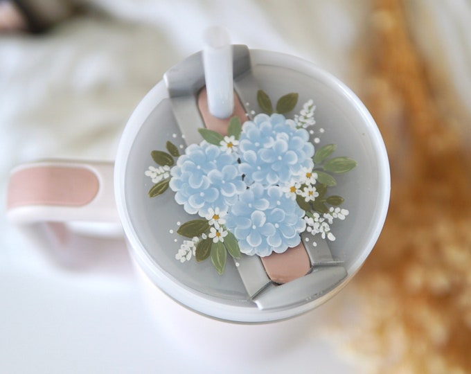 Light Blue Floral Stanley Topper | Hand Painted Stanley Topper ...
