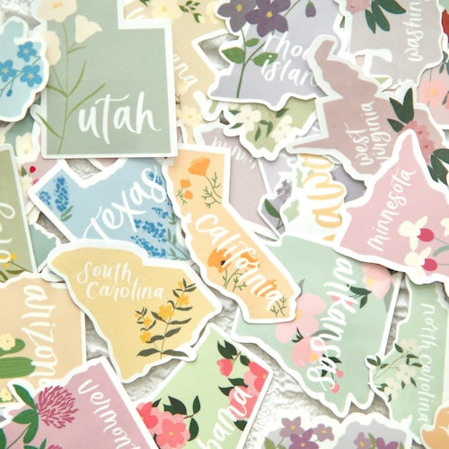 State Stickers State Pride State Flower 50 States - Etsy