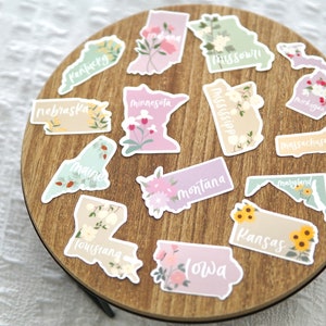 State Stickers | State Pride | State Flower | 50 States - Etsy