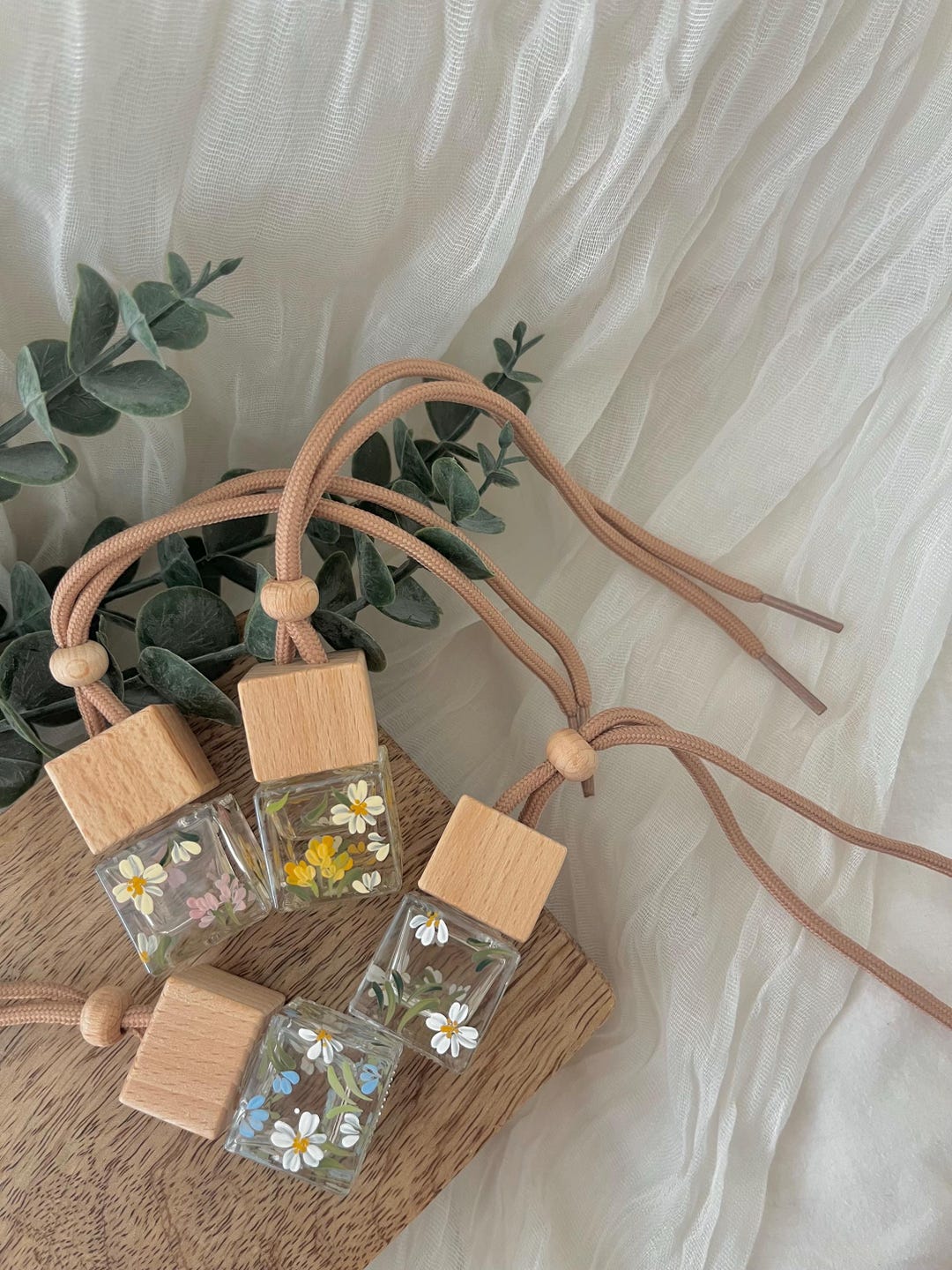 Hand Painted Car Diffuser: Floral Car Air Freshner - Etsy