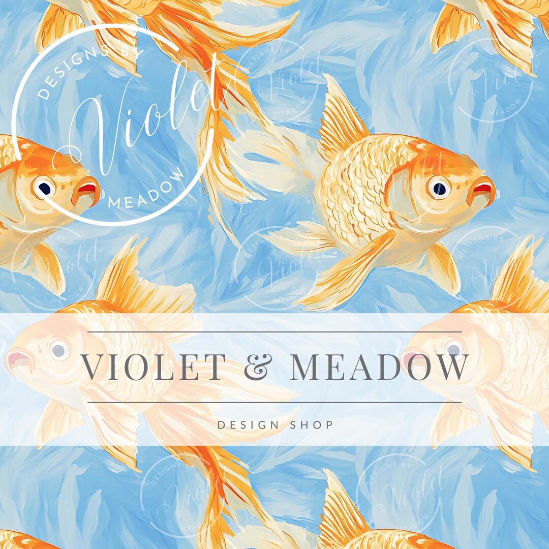 Goldfish Seamless Pattern Printable Watercolor Seamless, High-quality ...