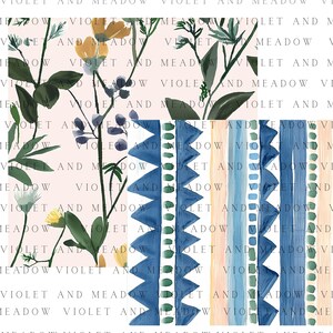 Seaside Garden Paper Pack | Floral Pattern | Spring Flowers Digital ...