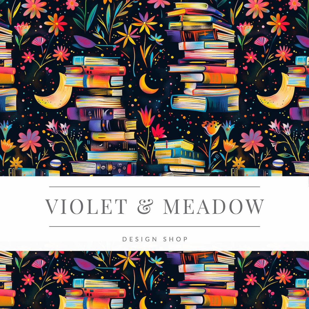 Seamless Bookcase, Seamless Book Pattern, Seamless Spring Reading ...