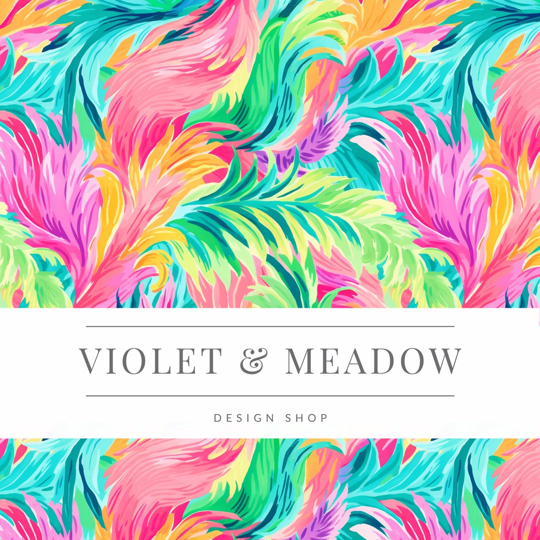 Preppy, Neon Bright, Rainbow Summer Watercolor Seamless Pattern, Preppy ...