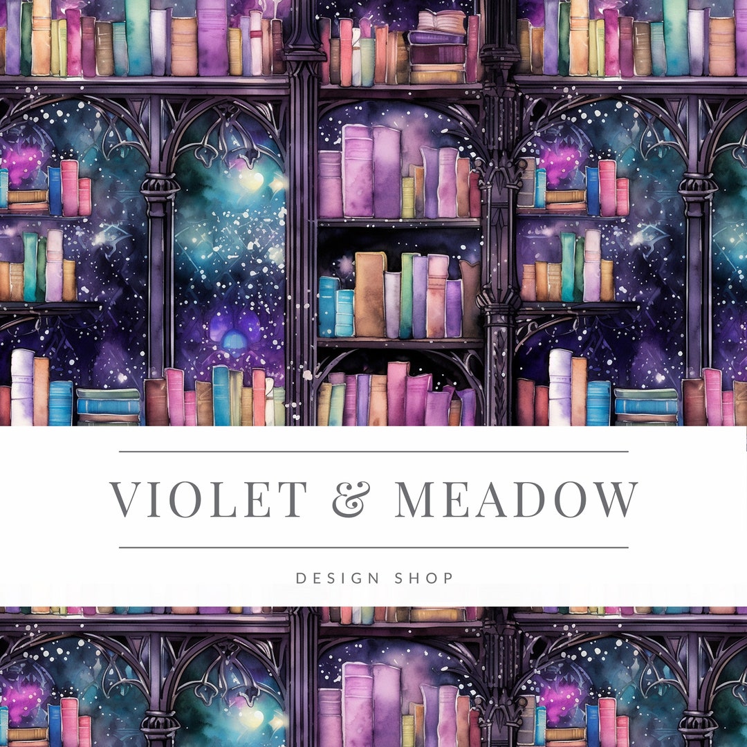 Seamless Bookcase, Seamless Book Pattern, Seamless Whimsical Digital ...