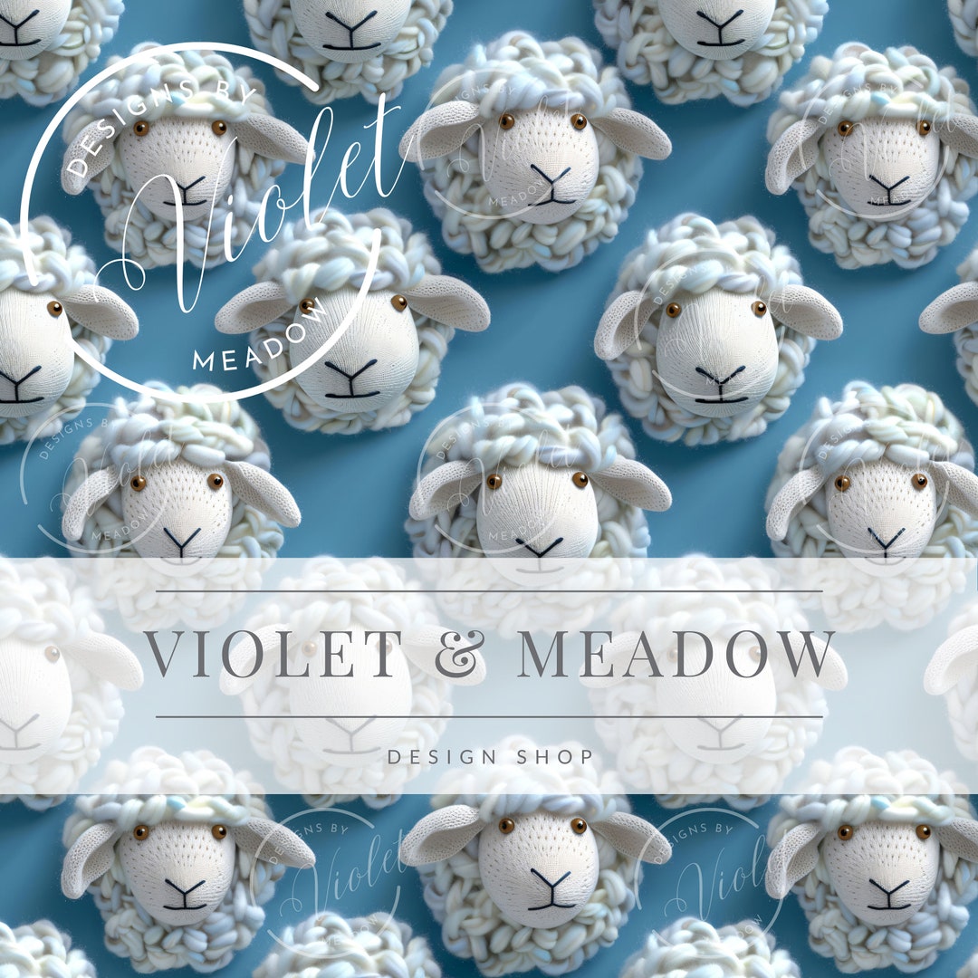 Seamless Sheep Background, Cute Floral Pattern, Digital Sheep ...