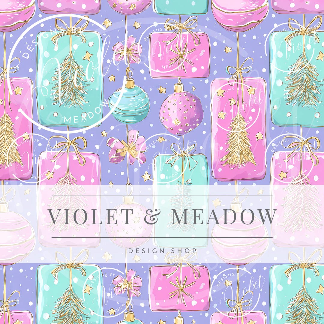Vintage Bauble Pattern Printable Watercolor Clipart, High-quality JPG ...