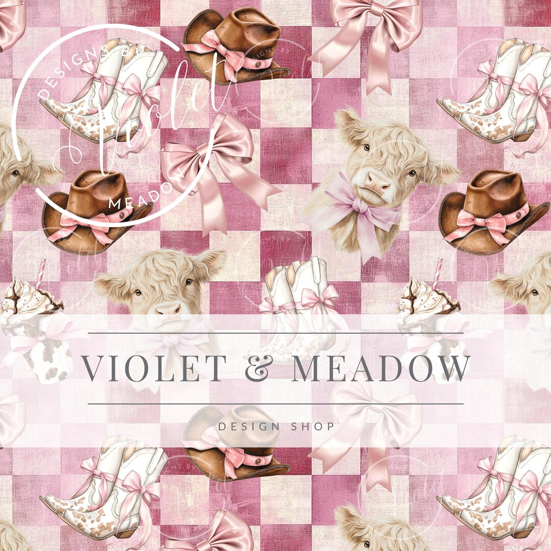 Seamless Coquette Cow | Coquette Seamless Repeat Pattern Printable ...