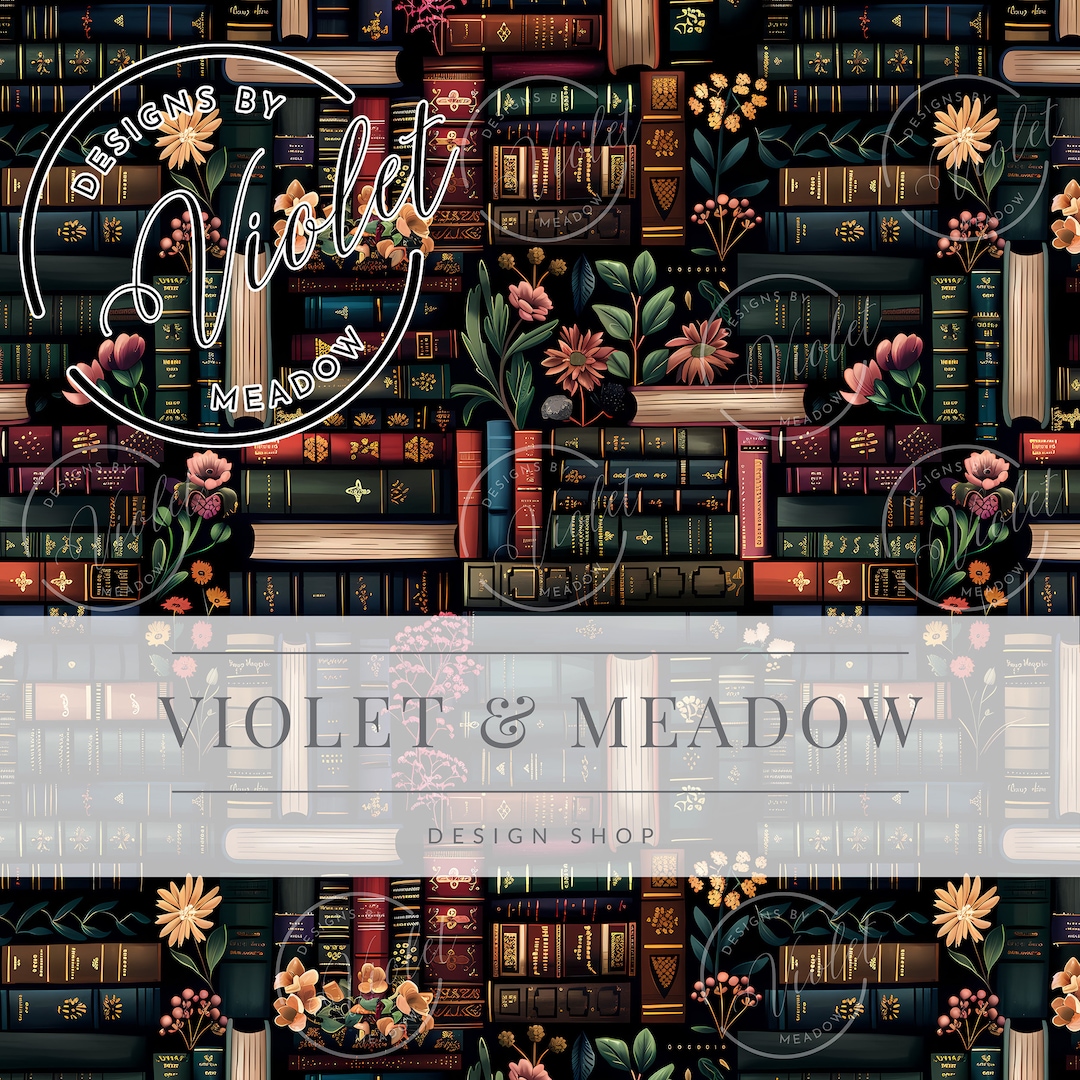 Bookshelf Seamless Booklovers Background Pattern Books Background ...