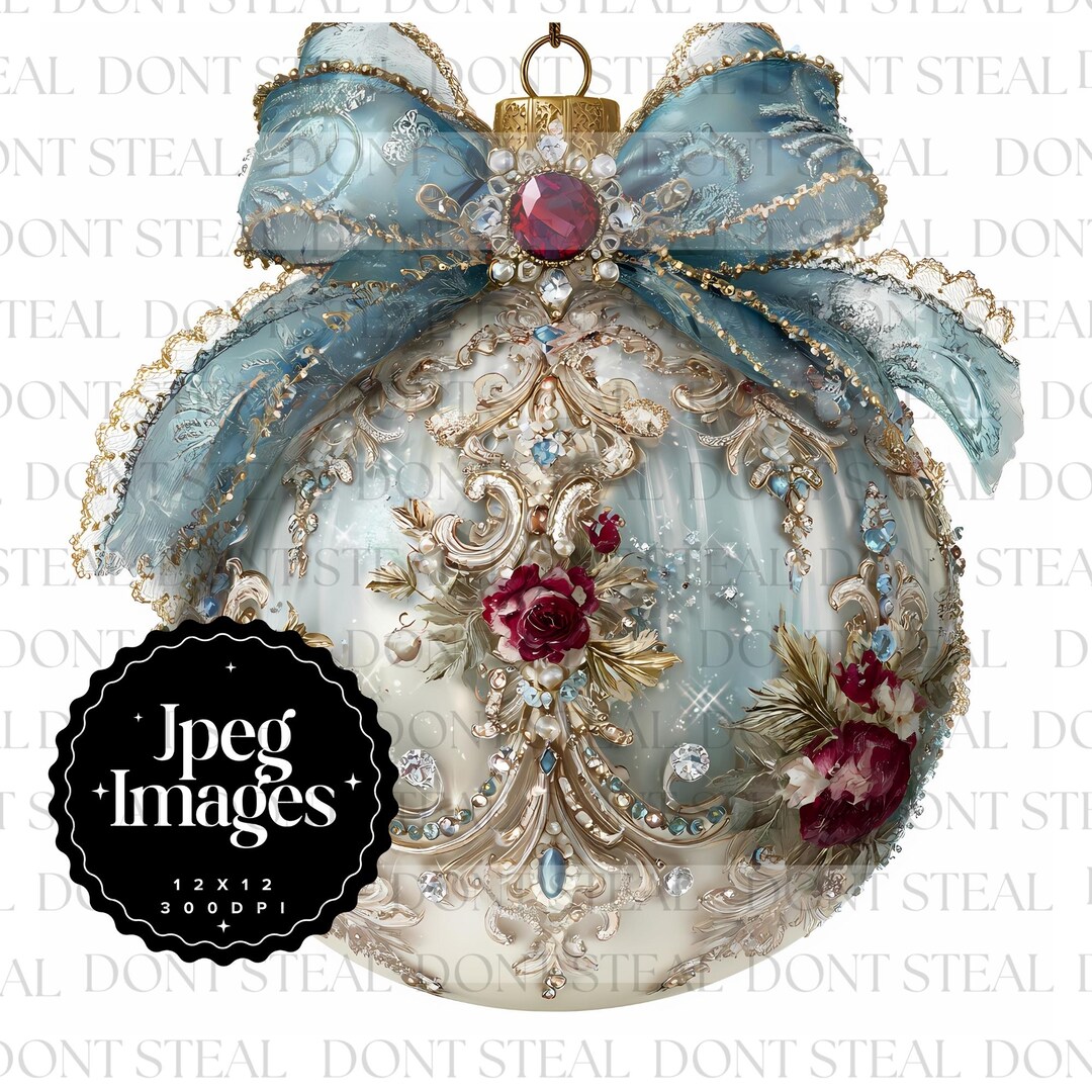 Blue Christmas Clipart Bundle: Watercolor Christmas Graphics - Floral ...