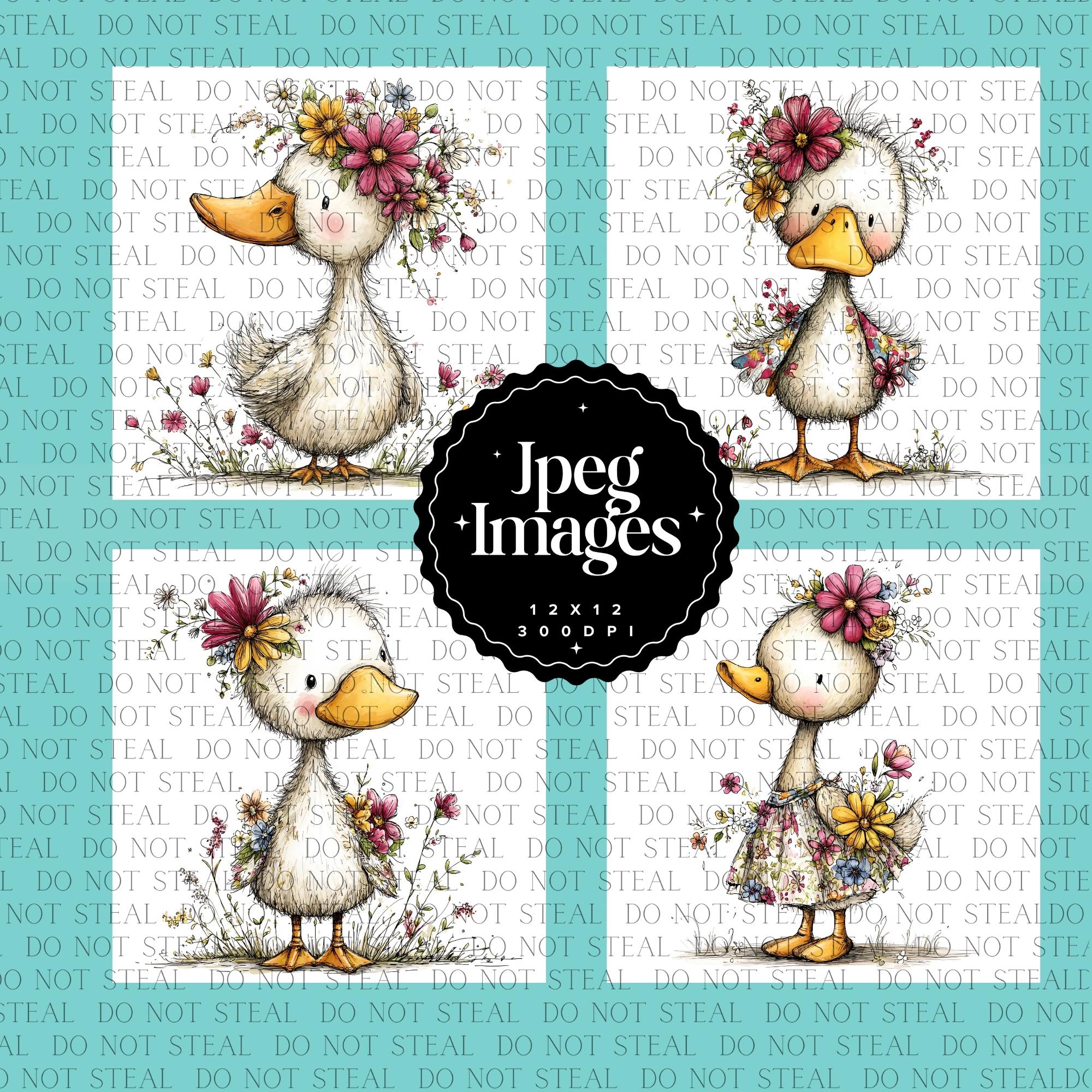 Baby Spring Duck Clipart | Cute Animal Art | Baby Duck Illustration ...