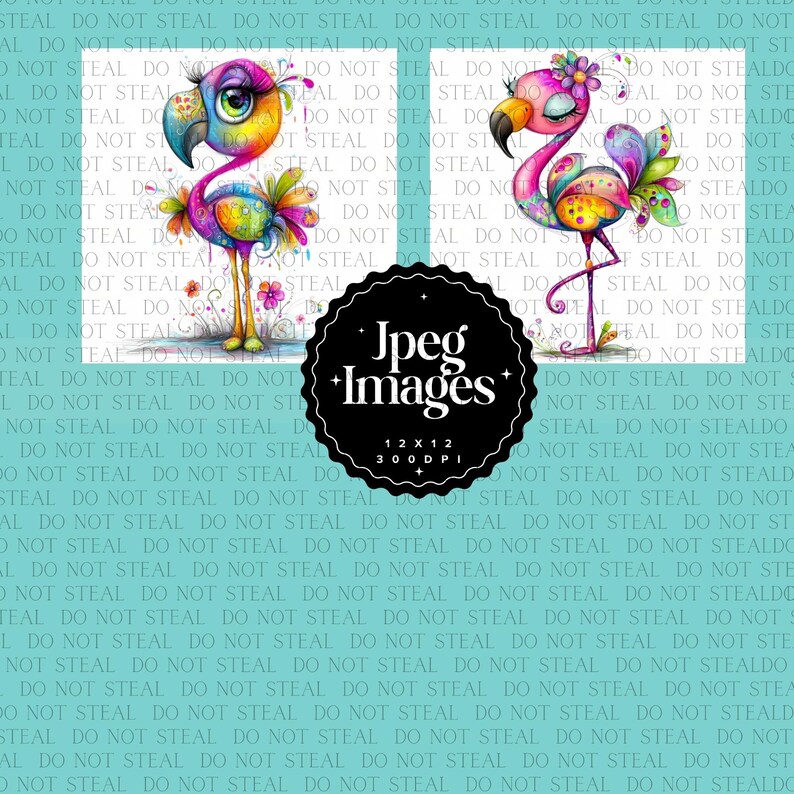 15 Whimsical Tropical Flamingo Clipart Bundle | Cute Quirky Flamingo ...