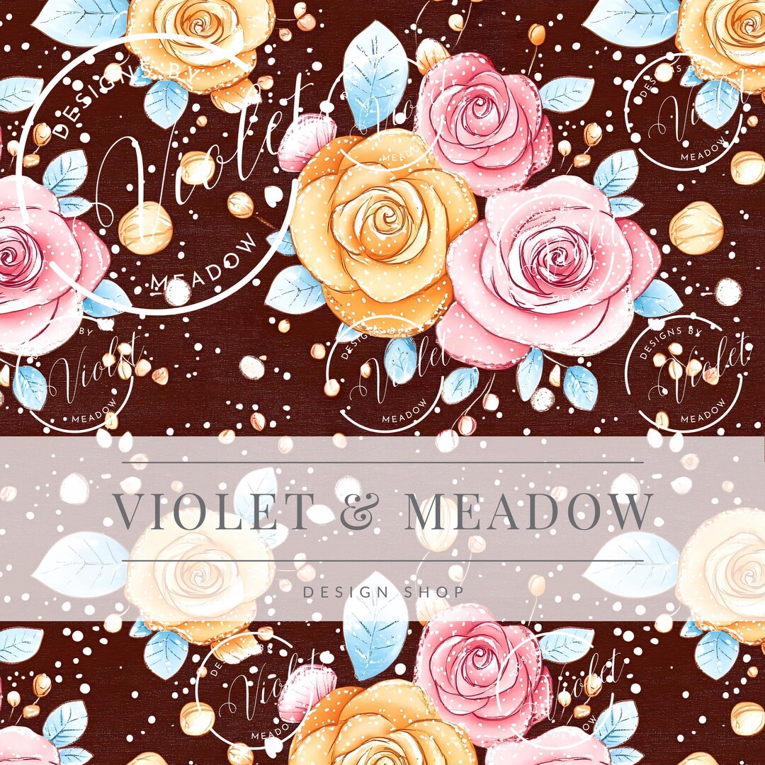 Pink and Yellow Floral Seamless Pattern , Vintage Shabby Chic Paper ...