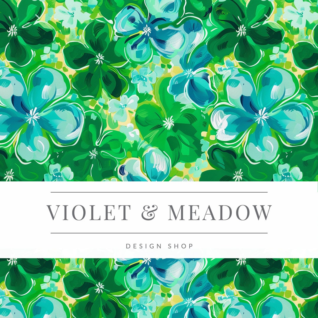 Preppy Watercolor Clovers Preppy Tropical Clovers Printable Scrapbook ...