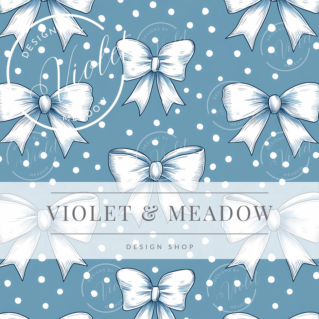 Vintage Blue Bow Pattern | Easter | Cute Seamless Repeat Pattern ...