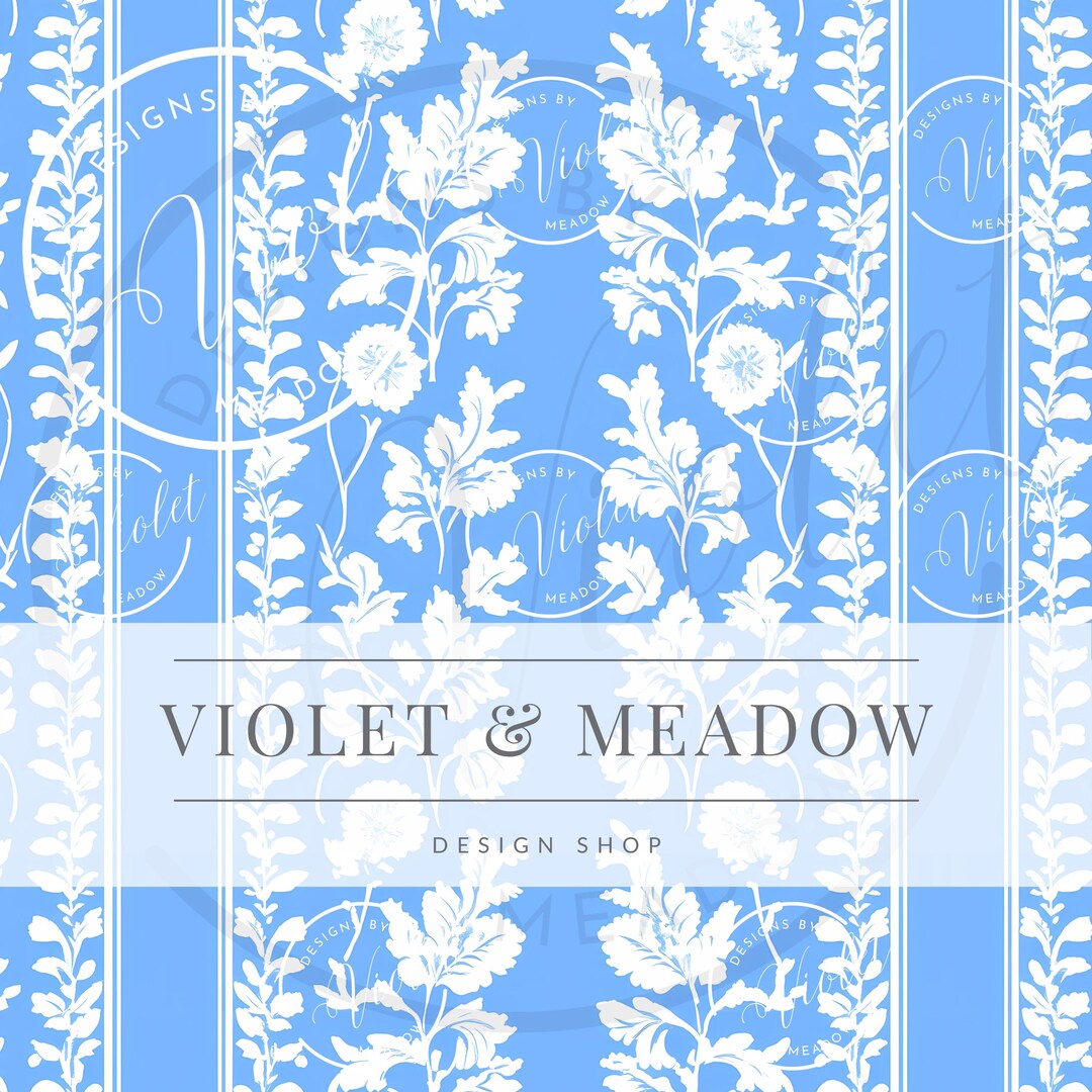 Vintage French Blue Flowers, Watercolor Stripes, Tropical Stripes ...