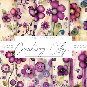 Floral Watercolor Scrapbook Papers Patterns, Pastel Floral JPEG Papers ...