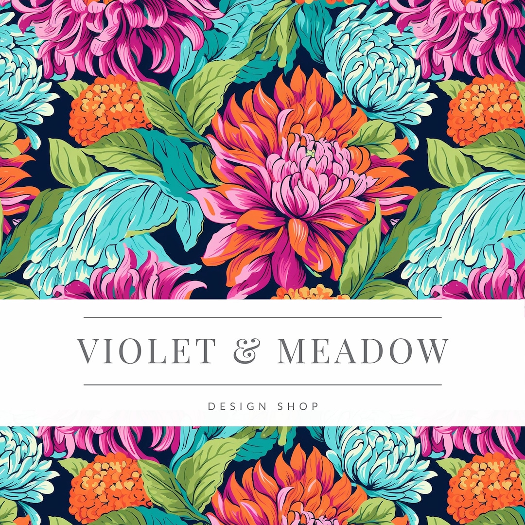 Preppy, Muli Colored, Spring Boho Flowers Seamless Pattern, Preppy ...