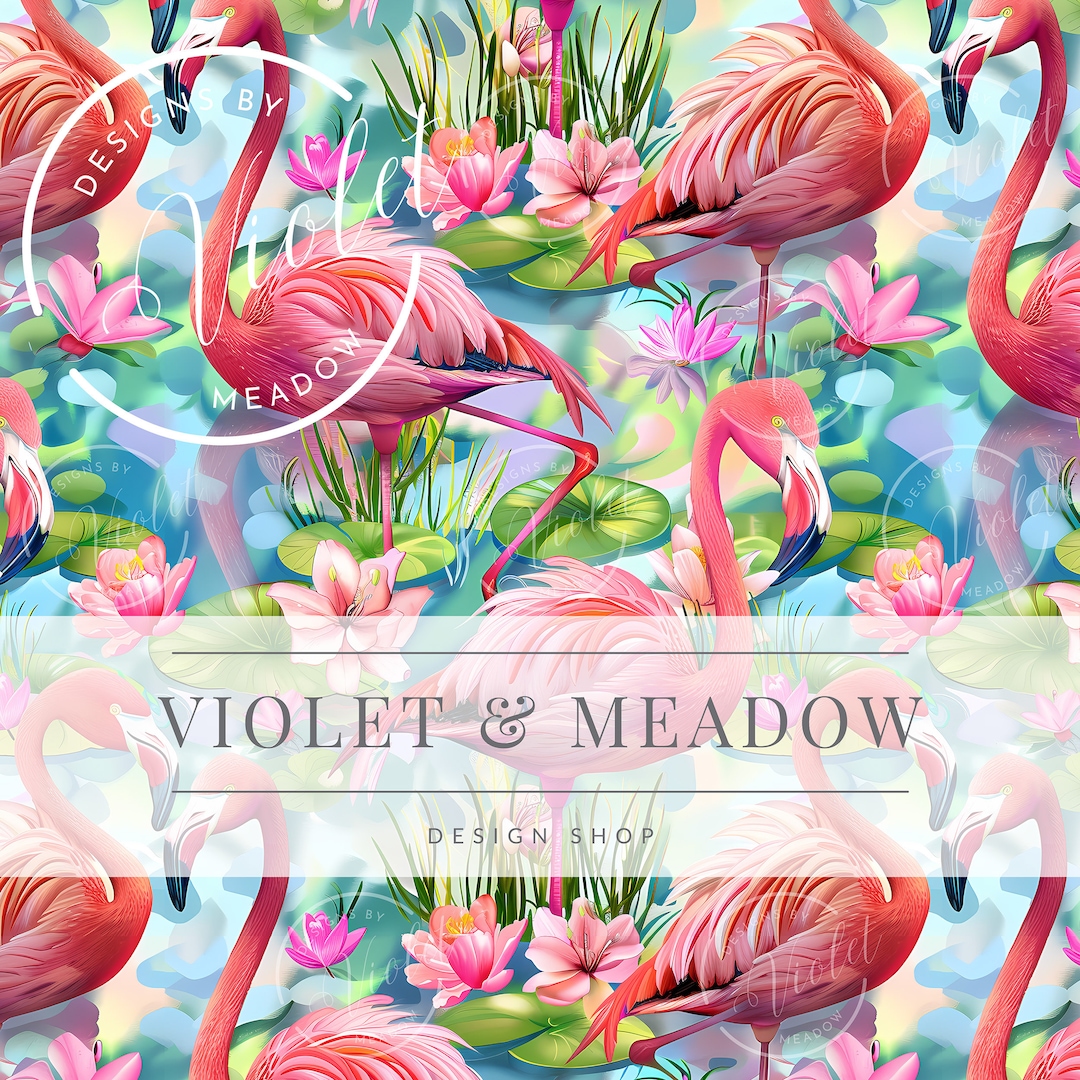 Preppy Tropical Flamingo Digital Paper | Seamless Paper Pattern ...
