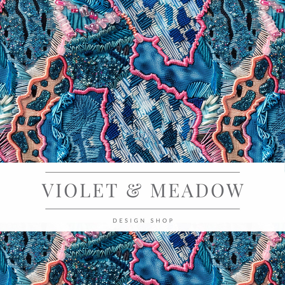 3D Leopard Jean Seamless Neon Beaded Glitter Charms Lace Ombre Repeat ...