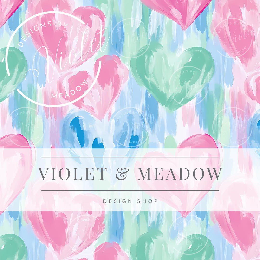 Preppy, Neon Bright Hearts , Watercolor Seamless Pattern, Preppy ...