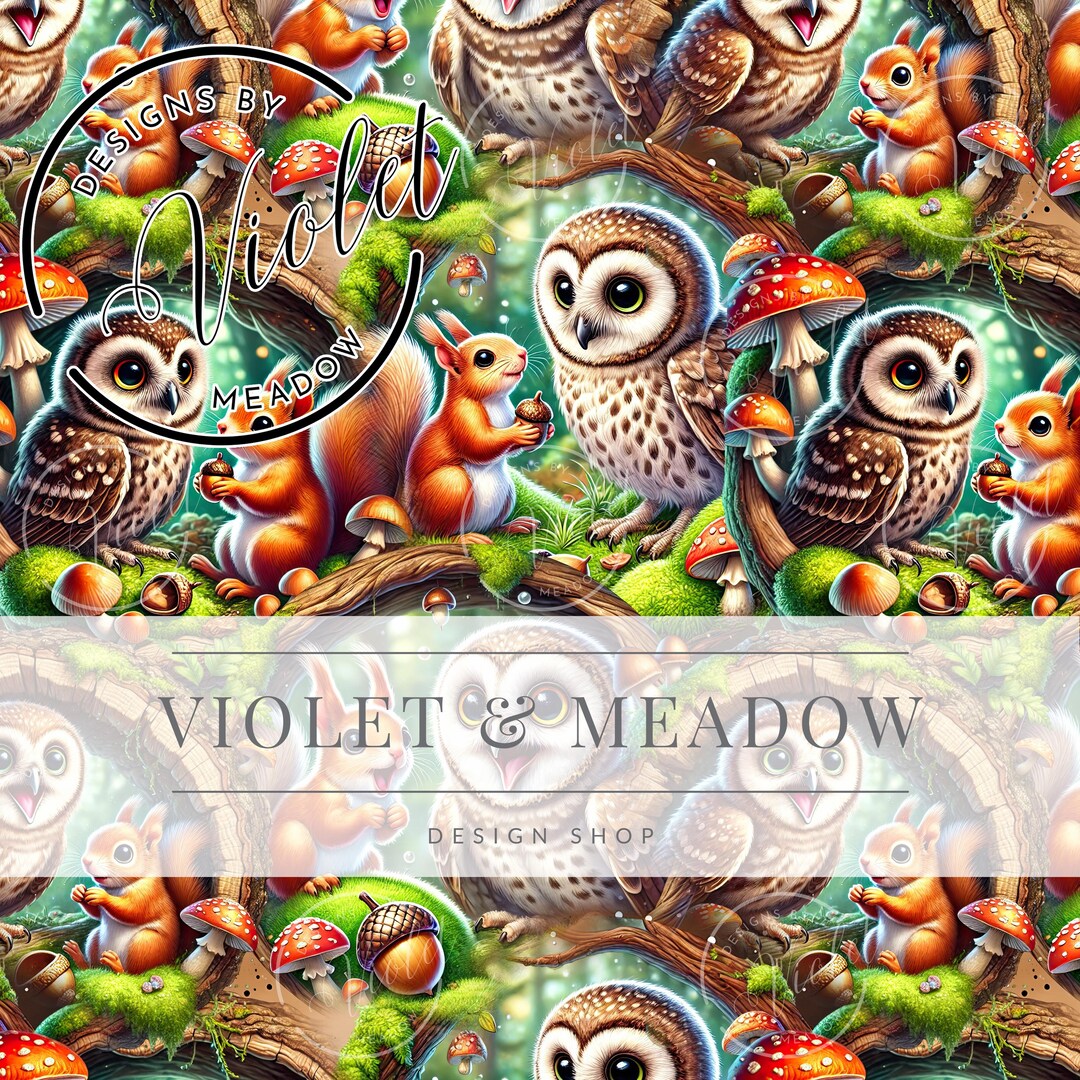 Owl Seamless Pattern Repeating File for Fabric Owl Birds Digital Paper ...