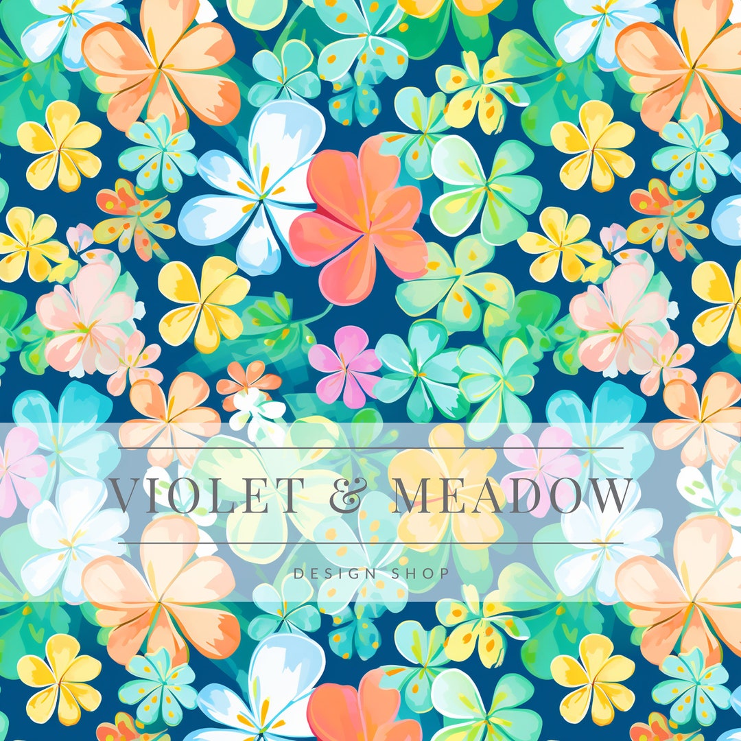 Preppy Watercolor Clovers Preppy Tropical Clovers Printable Scrapbook ...