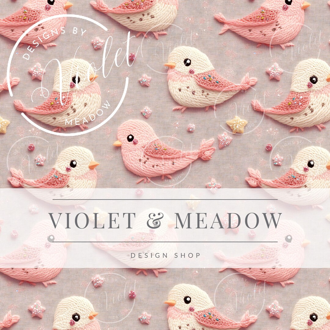 3D Pastel Bird Seamless Pattern Repeating File for Fabric 3D Bird ...