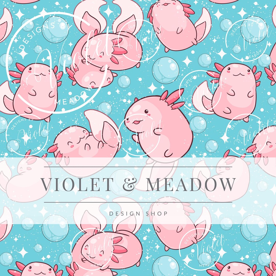 Seamless Axolotl Pattern Cute Seamless File | Cute Seamless Repeat ...