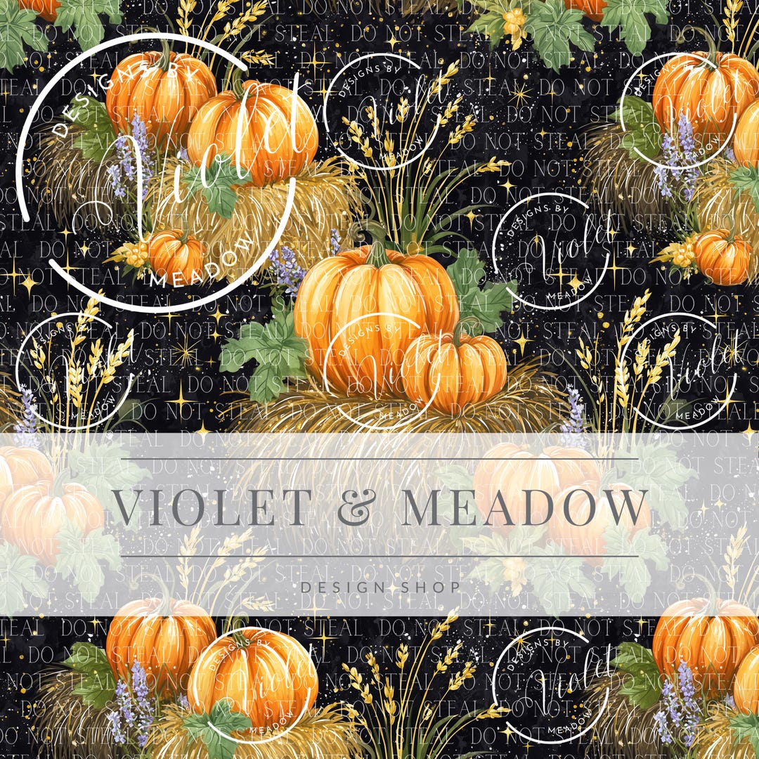 Pumpkin Harvest | Autumn Farm | Cute Seamless Repeat Pattern ...