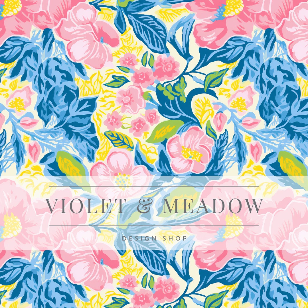 Preppy Watercolor Flowers Preppy Tropical Printable Scrapbook Paper ...