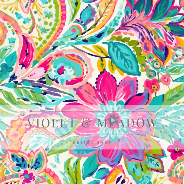 Preppy Floral Wallpaper - Etsy