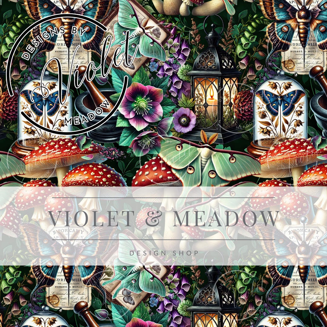 Wizard Apothecary | Moths | Cute Seamless Repeat Pattern| Backgrounds ...