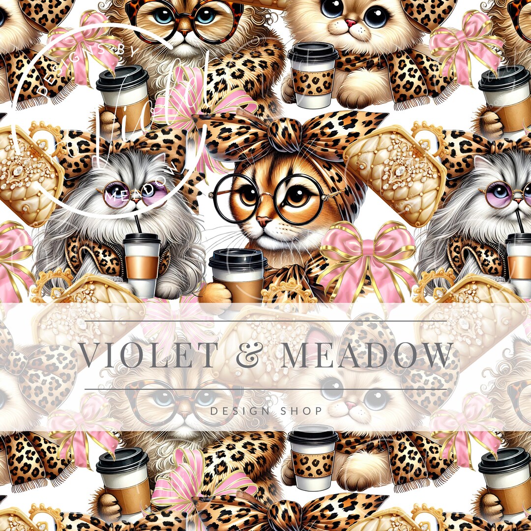 Cats and Coffee | Seamless Pattern | Instant Download | Printable ...