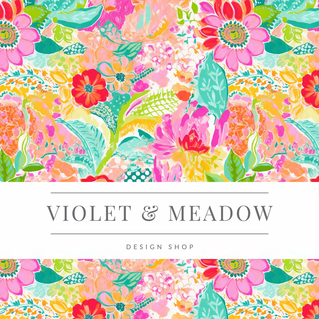 Preppy Seamless Pattern, Preppy Flowers, Bright Florals, Seamless ...