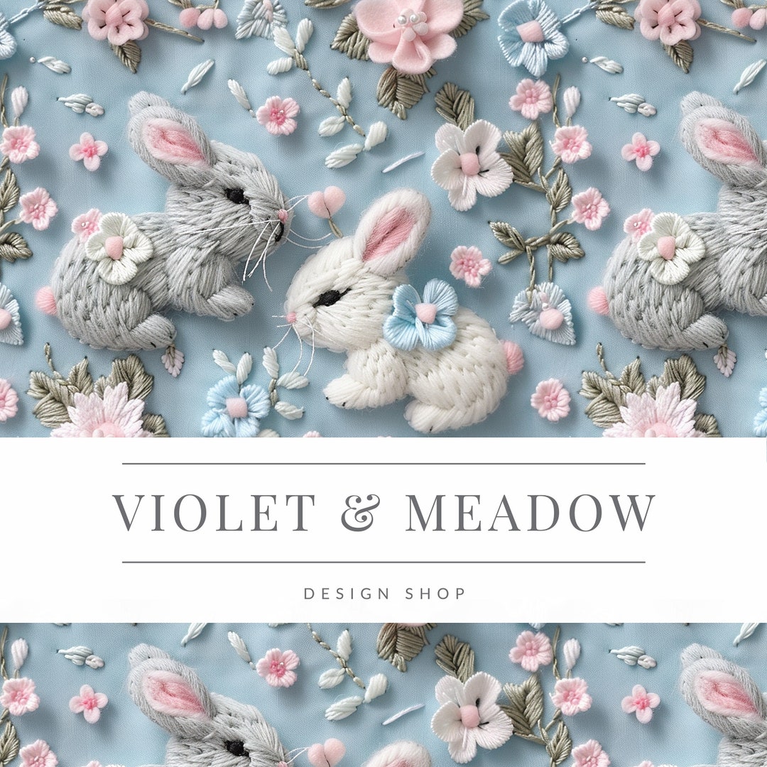 3D Easter Rabbits Seamless Pattern for Fabric Rabbits Digital Paper 3D ...