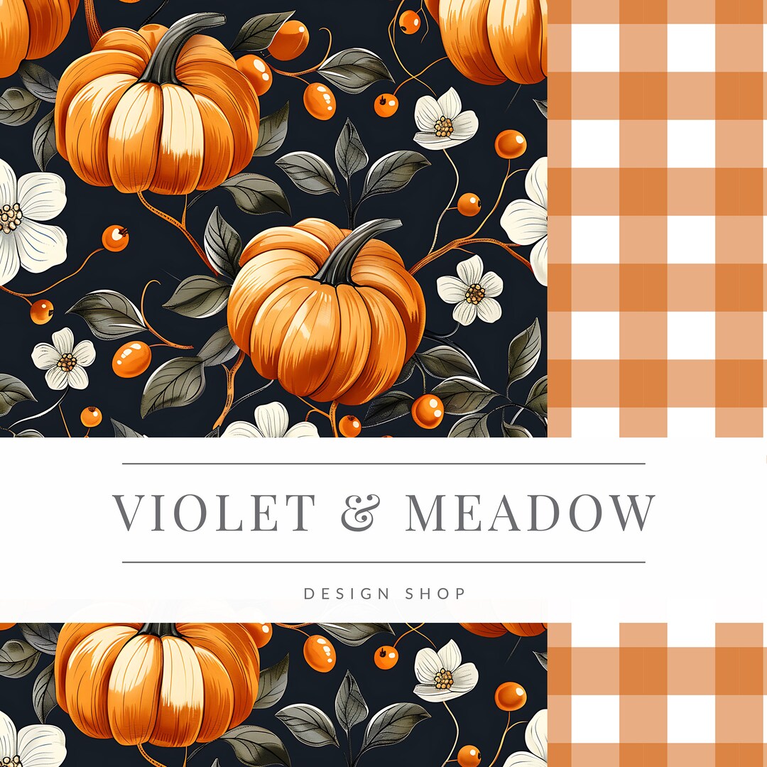 Pumpkin Patch | Seamless Pattern | Instant Download | Printable Digital ...