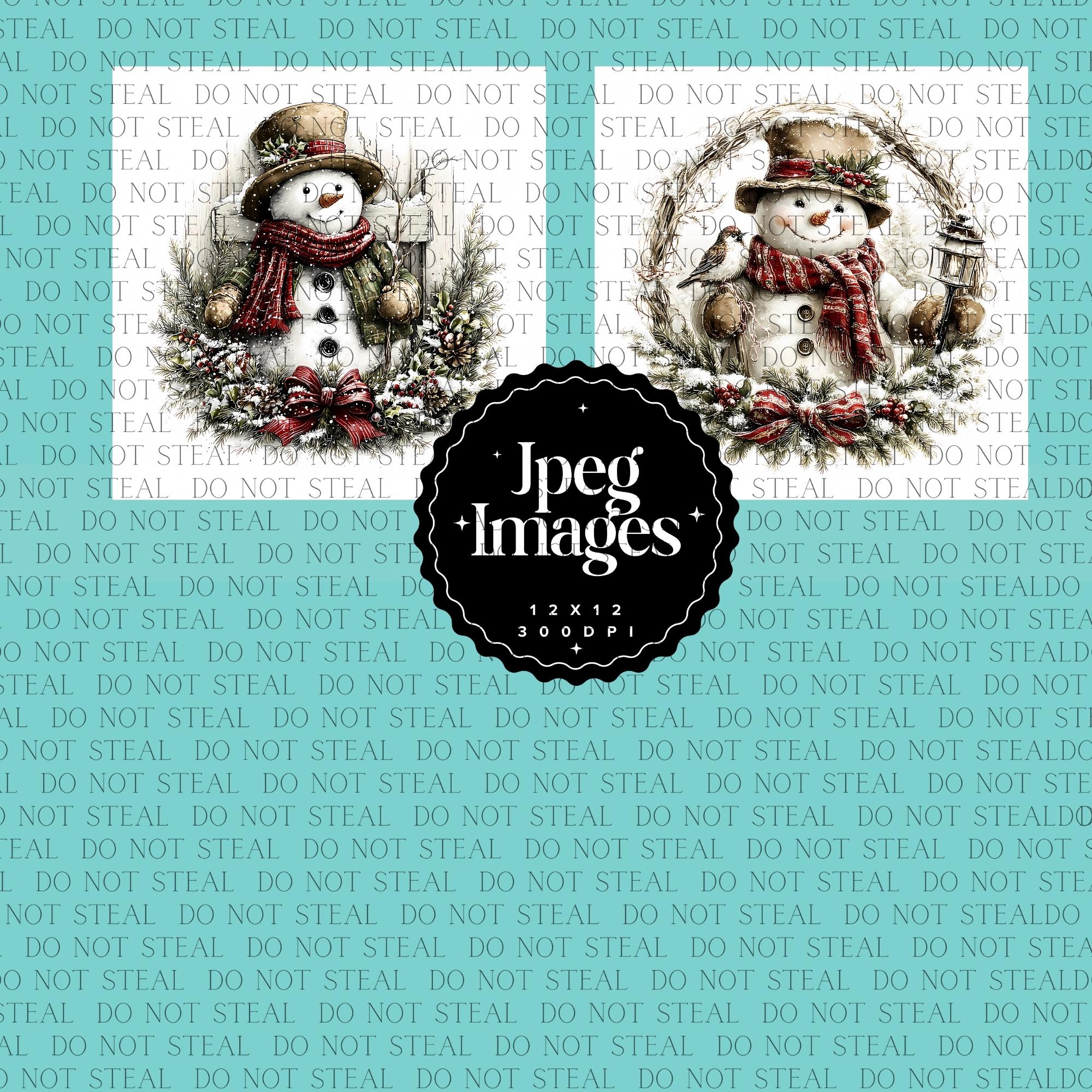 10 Snowmen Clipart, Christmas Card, Printable Watercolor, Christmas ...