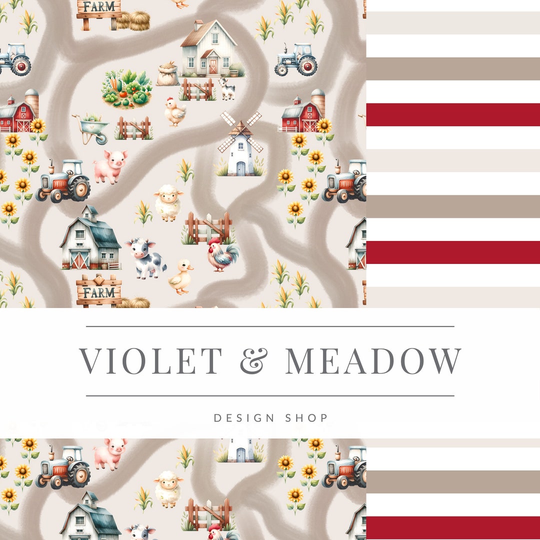 Seamless Fabric Pattern, Printable Download, Farming , Farmer, Animals ...