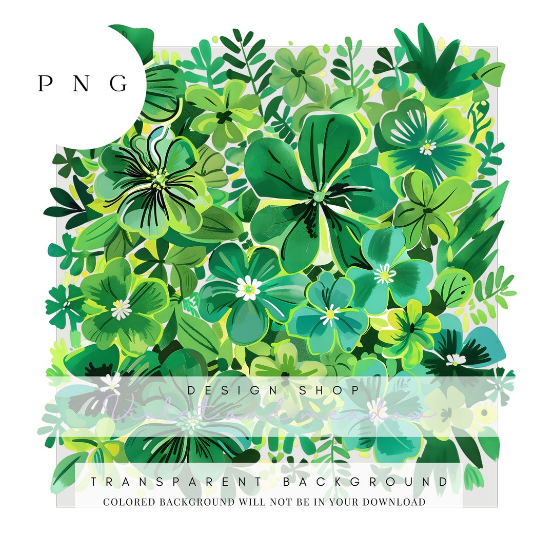 Preppy Watercolor Clovers Preppy Tropical Clovers Printable Sublimation ...