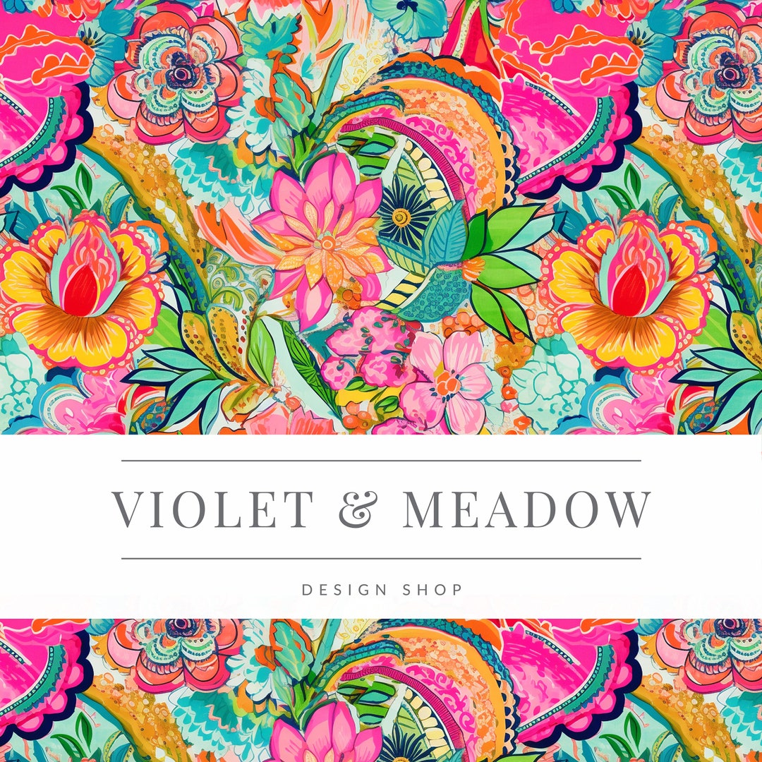 Preppy, Neon Bright, Rainbow Summer Watercolor Seamless Pattern, Preppy ...