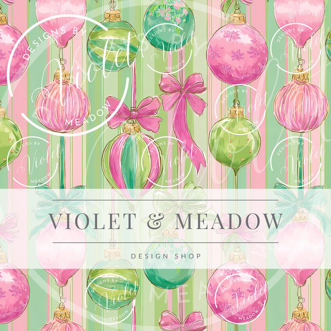 Vintage Bauble Pattern Printable Watercolor Clipart, High-quality JPG ...