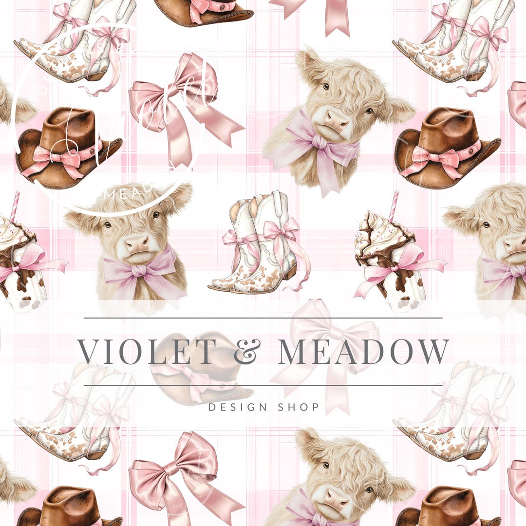 Seamless Coquette Cow Coquette Seamless Repeat Pattern Printable ...