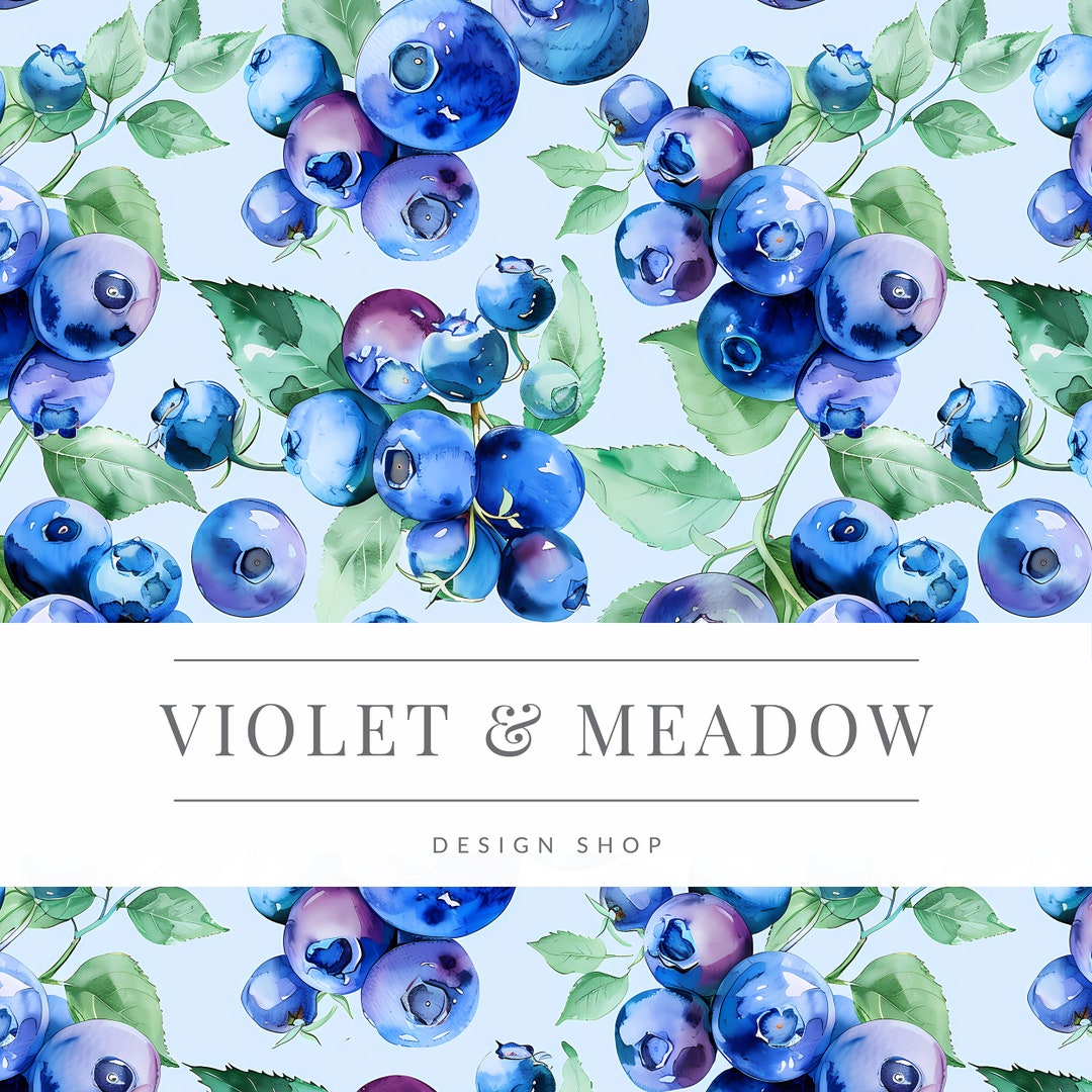 Blueberries | Seamless Fruit Berries | Cute Seamless Repeat Pattern ...