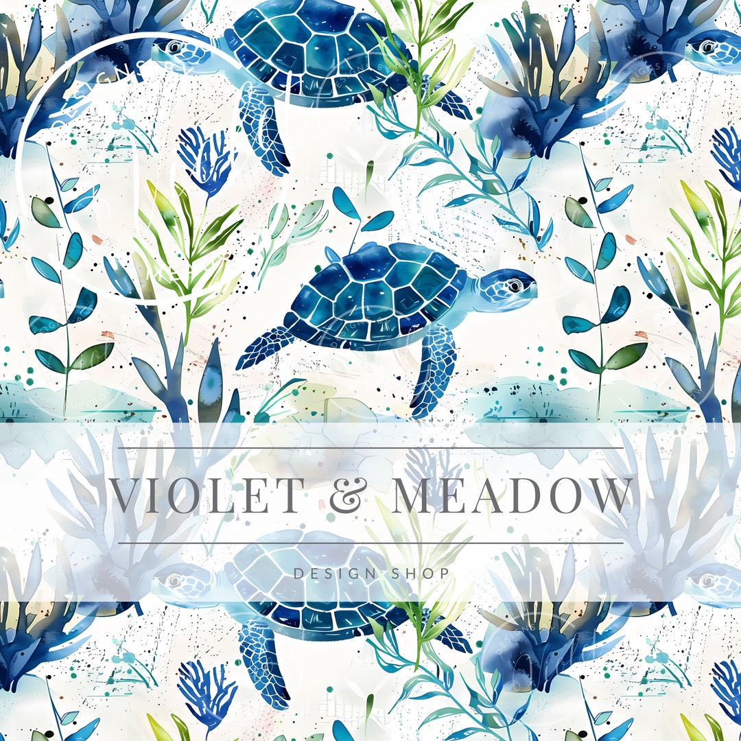 Cute Watercolor Turtles | Ocean | Cute Seamless Repeat Pattern ...
